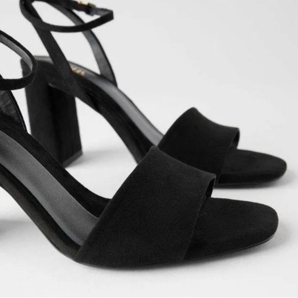 Zara | Shoes | Zara Black Suede Block Heels | Poshmark